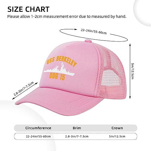 Uss-Berkeley-Ddg-15 Unisex Adjustable Baseball Cap Sun Hat Casquette Dad Hat Pink