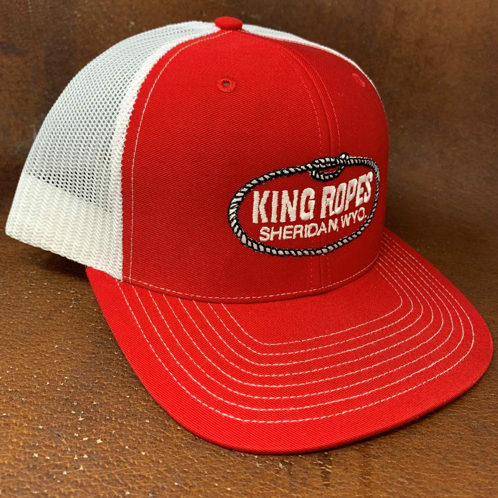 King Ropes 6-Panel Mesh Back Adjustable Snapback Trucker Hat (Red/White)