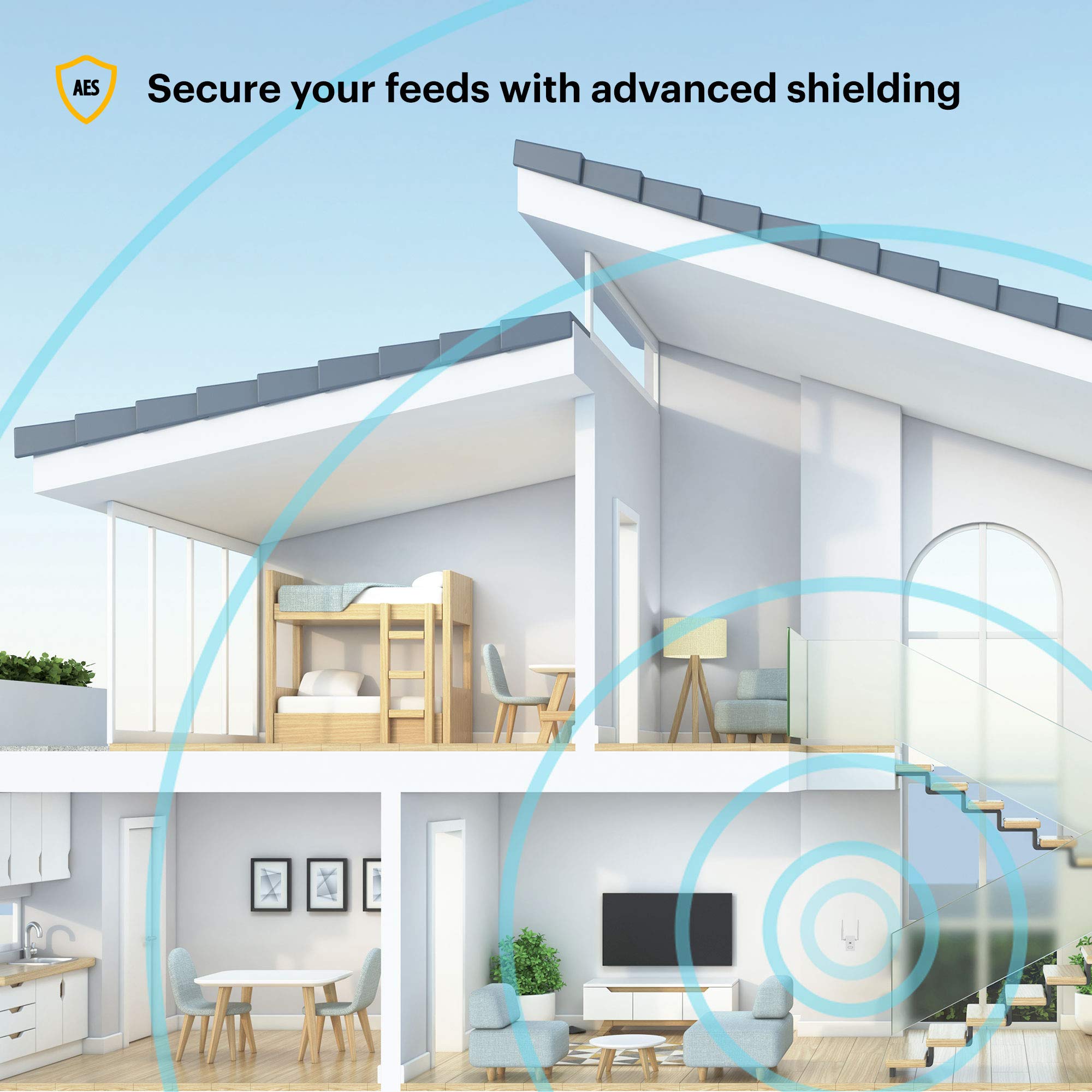 KODAK CHERISH R100 Video Baby Monitor Range Extender - Advanced Coverage (Up to 1500ft) With 10 Devices, 300mbs Wi-Fi Booster, 62/128-bit Encryption