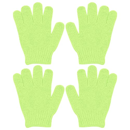 YEZIJIN 4 Pcs Exfoliating Shower Gloves Double Sided Exfoliating Bath Gloves Deep Clean Dead Skin for Spa Massage Beauty Skin Shower Body Scrubber Bathing Accessories Sponge Stick Bath (E, A)