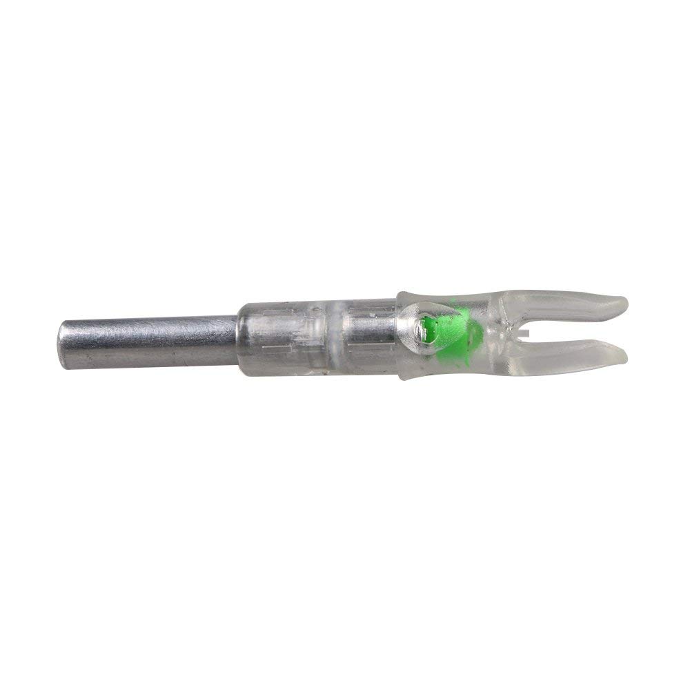 Huntingdoor 12Pcs LED Lighted Nocks Replacement Archery Arrow Nock with 5/16inch Standard ID Bow String for Universally Arrows (Green)