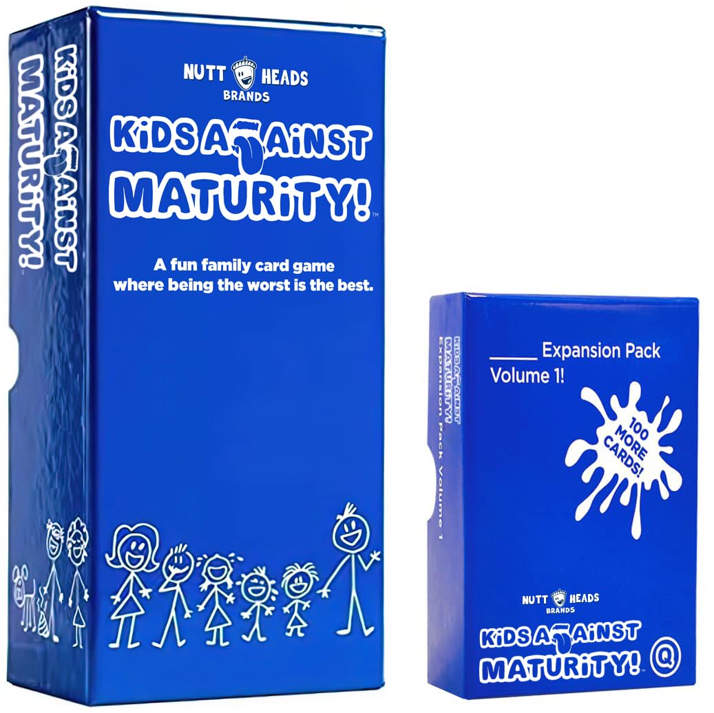 Kids Against Maturity: Card Game for Kids and Families, Super Fun Hilarious for Family Party Game Night, Combo Pack with Expansion #1 and #2