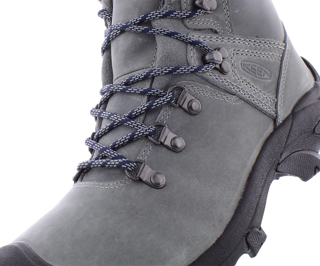 KEEN Men's Pyrenees Mid Height Waterproof Hiking Boots, Drizzle/Black Iris, 7.5