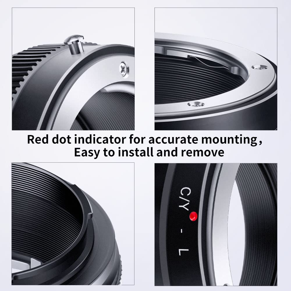 K&F Concept Lens Mount Adapter C/Y-L Manual Focus Compatible with Contax/Yashica (C/Y) Lens to L Mount Camera Body