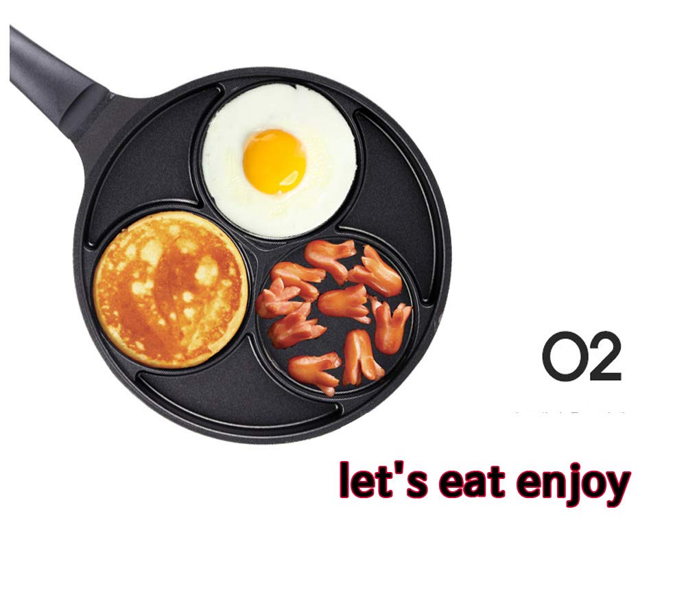 KAZARIKO Induction Egg Frying Pan 3-Cup Non Stick Cooker Pan Easy Clean Cooker Omelet Pan For Breakfast Pancake, Crepe Pan