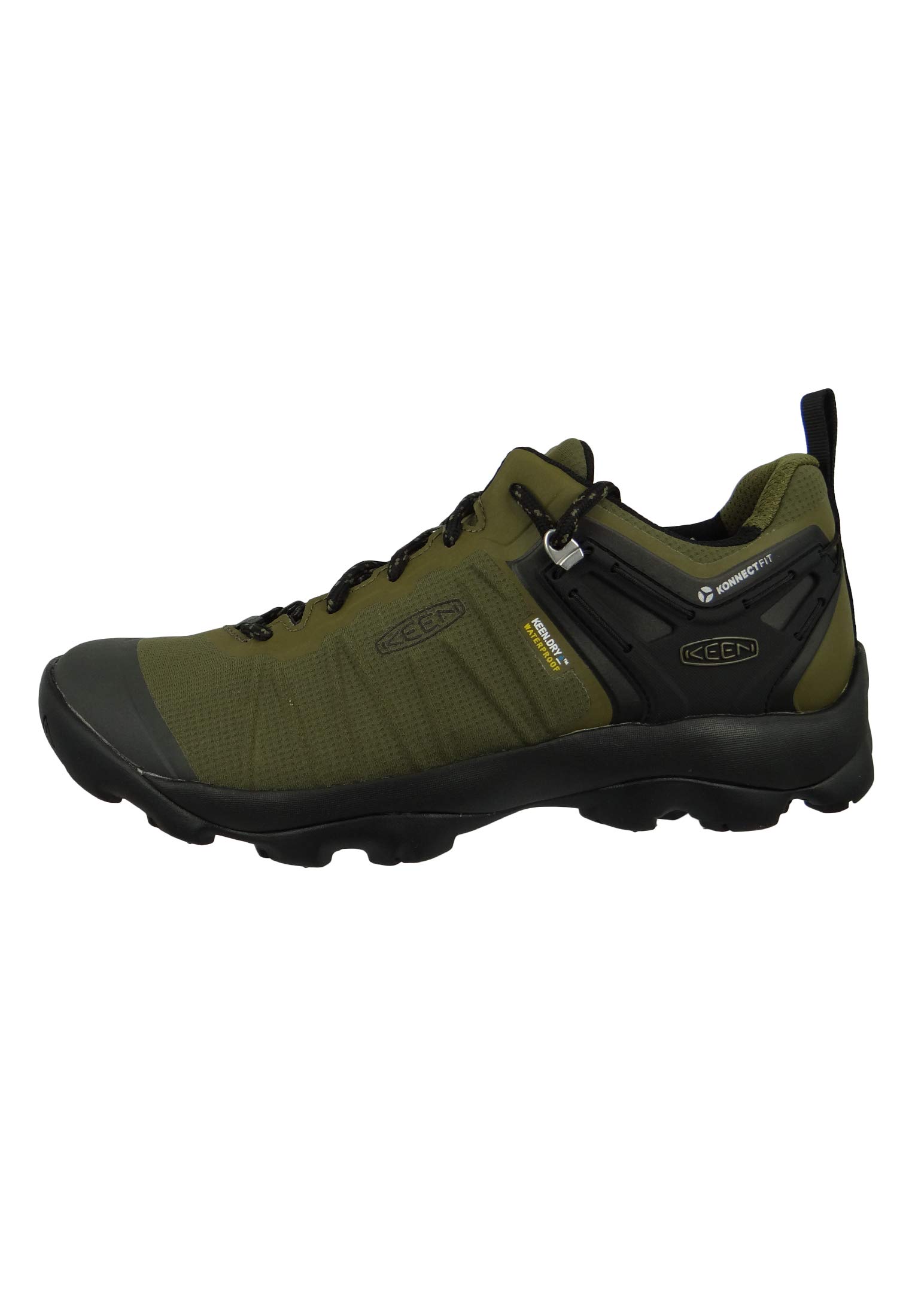 KEEN Men's Venture WP Hiking Boot, Black Yellow, 9