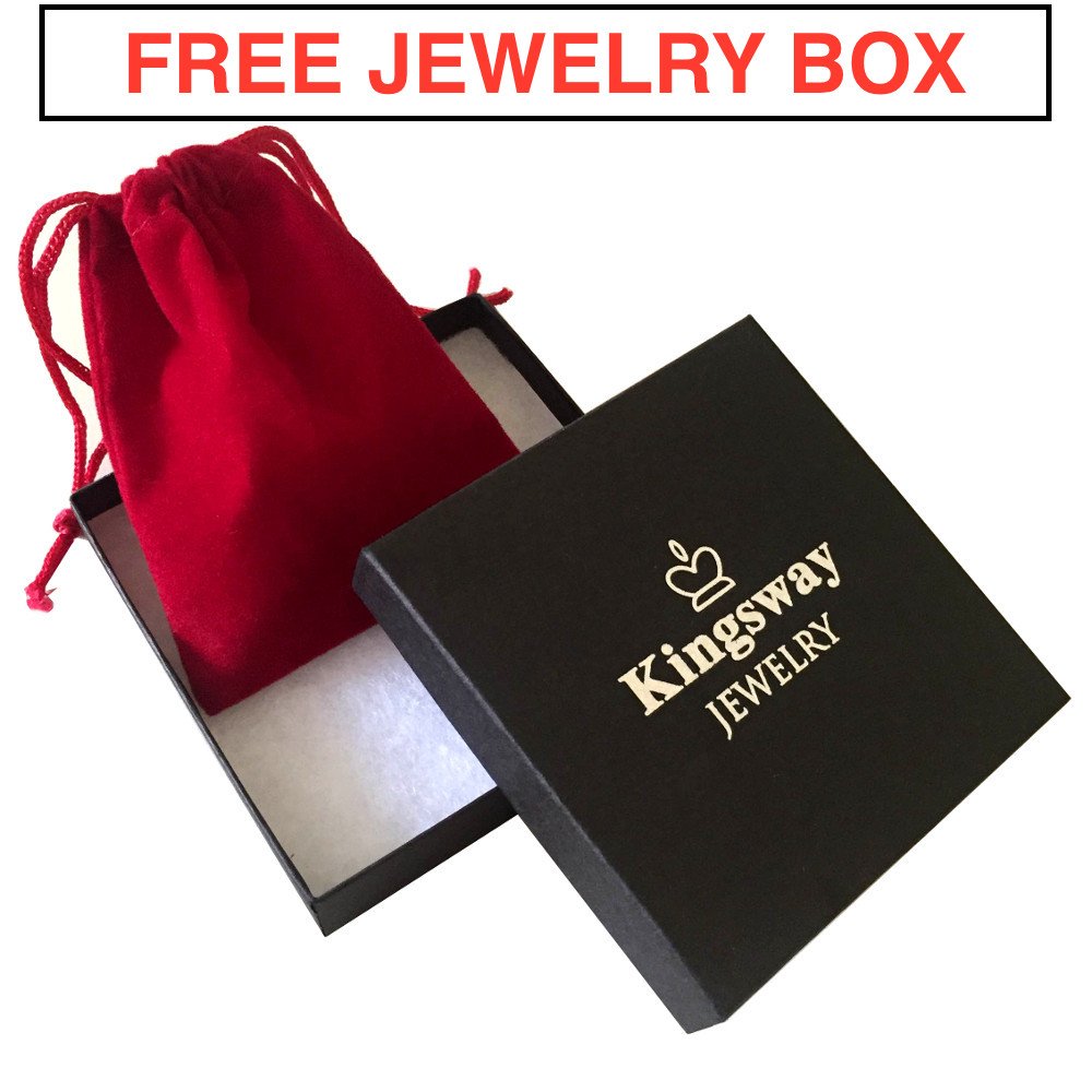 Kingsway Jewelry 2 pcs Blue Women`s Sterling Silver Engagement Wedding Band Rings Set #BH3BP01-B (Size Women 9)
