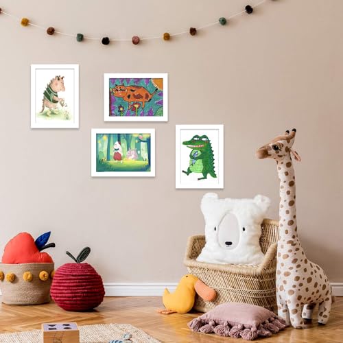 KBKBART Kids Artwork Frames Changeable, 2-Pack 8.3x11.8 Front Opening Kids Art Frame, White Children Art Project Kids Storage Display Picture Frames Holds 50-150 Pcs A4 Letters for 3D Picture, Crafts,
