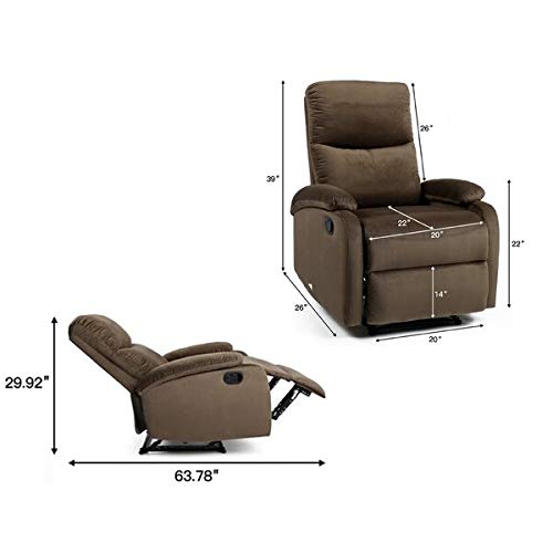 Modern Manual Recliner Massage Chair - Brown