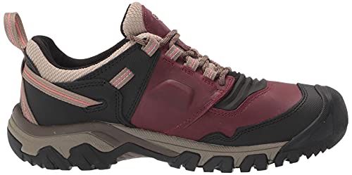 KEEN Women's Ridge Flex Low Height Waterproof Hiking Boots, Rhubarb/Brindle, 11