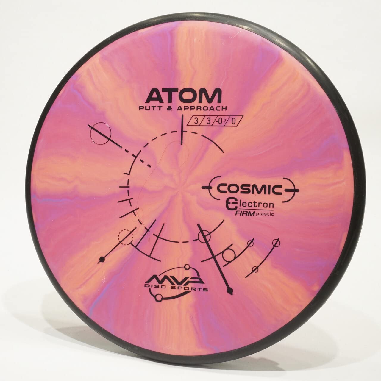 MVP Atom (Cosmic Electron Firm) Putter & Approach Golf Disc, Pick Color/Weight [Stamp & Exact Color May Vary] Purplish Swirly 173-174 Grams