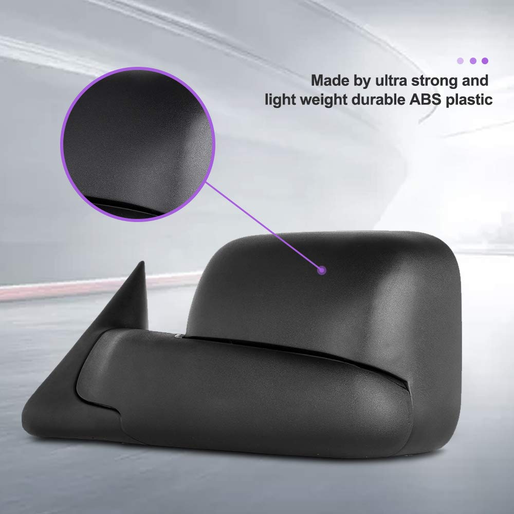 INEEDUP Towing Mirrors Tow Mirrors Fit for 2002-2008 for Dodge for Ram 1500 2003-2009 for Dodge for Ram 2500/3500 with Left and Right Side Power Adjusted Heated Without Signal Light Manual Flip Up