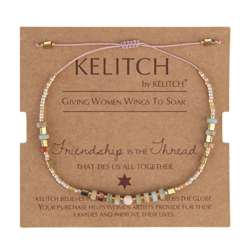 KELITCH Seed Beaded Friendship Bracelets Thin Rope Bracelets Women New Handmade Jewelry