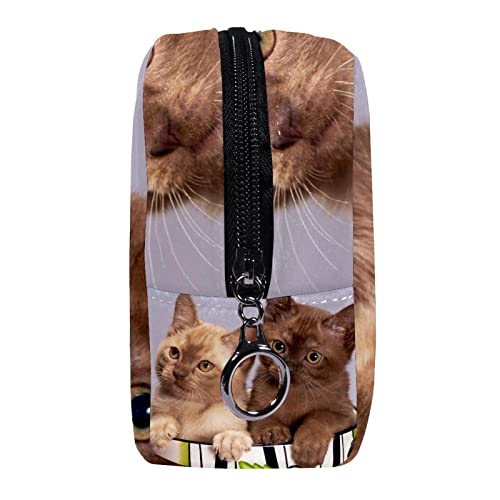 TBOUOBT Cosmetic Travel Bags, Makeup Case, Makeup Bag for Toiletries, Couple Cats Animals