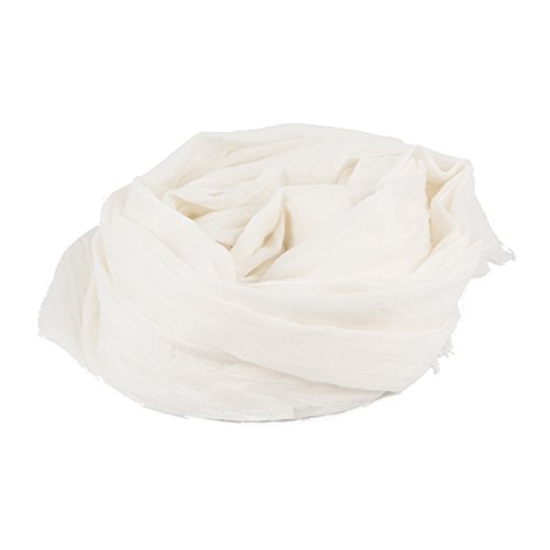 Iristide Womens Long Scarf in Solid Color, Light Weight Large Shawls Wrap for Beach Outdoor Camping Traveling Sunscreen Neckwear 75×43 inch (White)