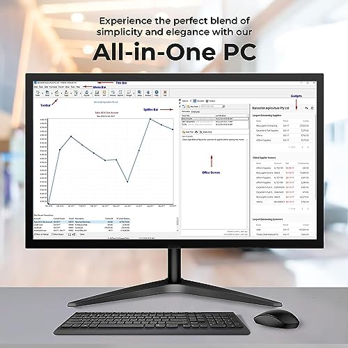Lenovo All in one Tiny Computer Desktop PC, Intel Pentium J3710 Processor, 8GB Ram, 256GB SSD, New 19 Inch Monitor, Wireless Keyboard and Mouse, WiFi/Bluetooth, Windows 10 (Renewed)