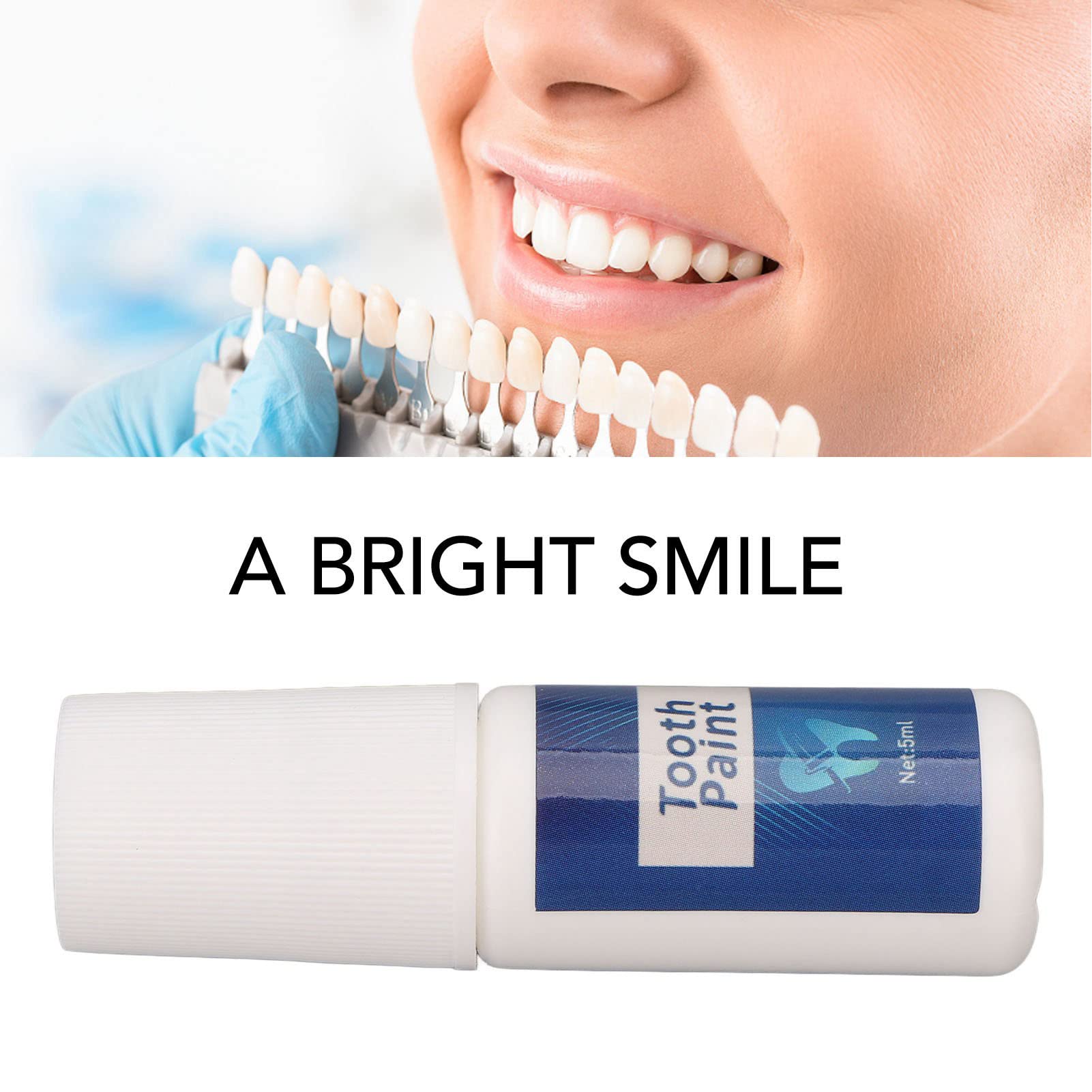 Tooth Paint, 5ml Instant Teeth Whitening Paint, Professional Teeth Whitening Sensitive Teeth Whitener, Gentle White Paint for Teeth, Remove Stains, Tooth Polish Uptight White