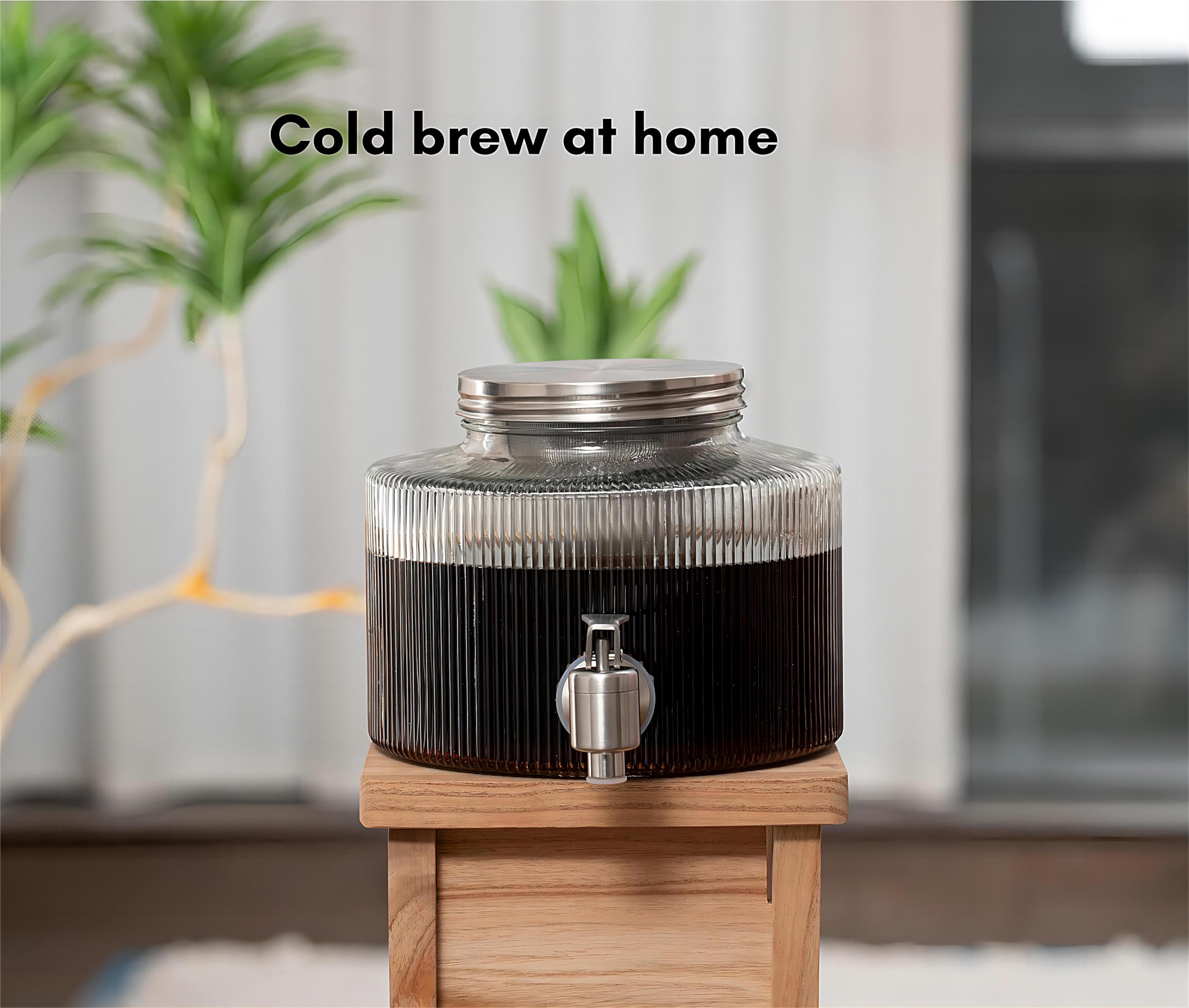 JILLMO Cold Brew Coffee Maker, 64oz Iced Cold Brew Mason Jar Maker with Mesh Filter, Cold Brew Pitcher for Fridge
