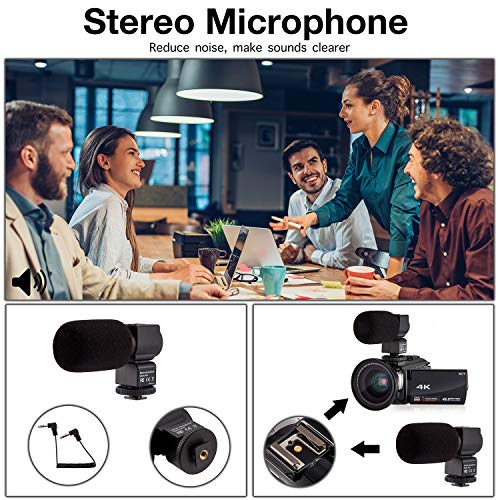 KOT 4K Camcorder Video Camera HD WiFi 3.0 Inch IPS Touch Screen 48MP 16X Powerful Digital Zoom Camera with Microphone and Wide Angle Lens IR Night Vision Vlogging Video Camera Recorder Handy cam