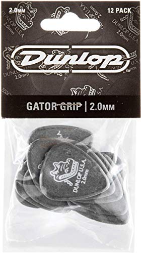 JIM DUNLOP 417P2.0 Grip®, Black, 2.0mm, 12/Player's Pack