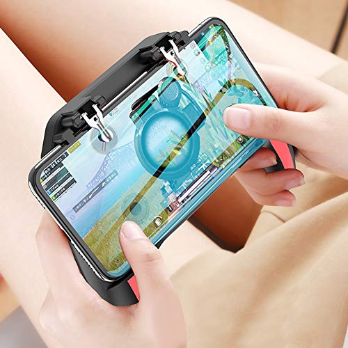 Shanrya Mobile Phone Gamepad, Comfortable Touch Dual Cooling Fans, Heat Dissipation for Smartphone Watching Film Playing Games(5000mah)