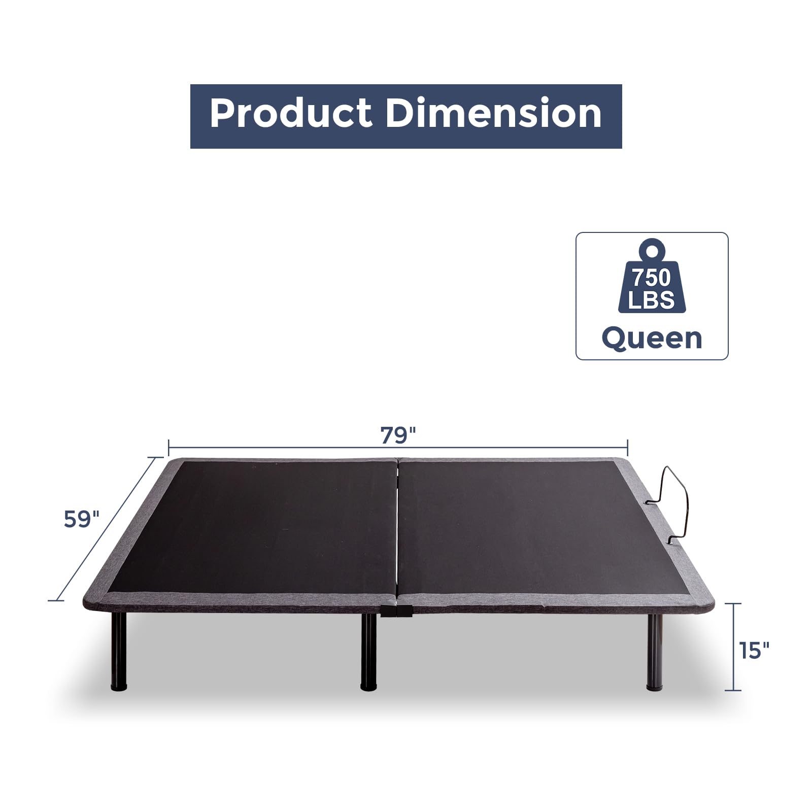 IULULU Adjustable Bed Frame, Queen Adjustable Bed Base with Wireless Remote, Adjustable Leg Height, Zero Gravity, Independent Head and Foot Incline, Easy Tool Free Assembly