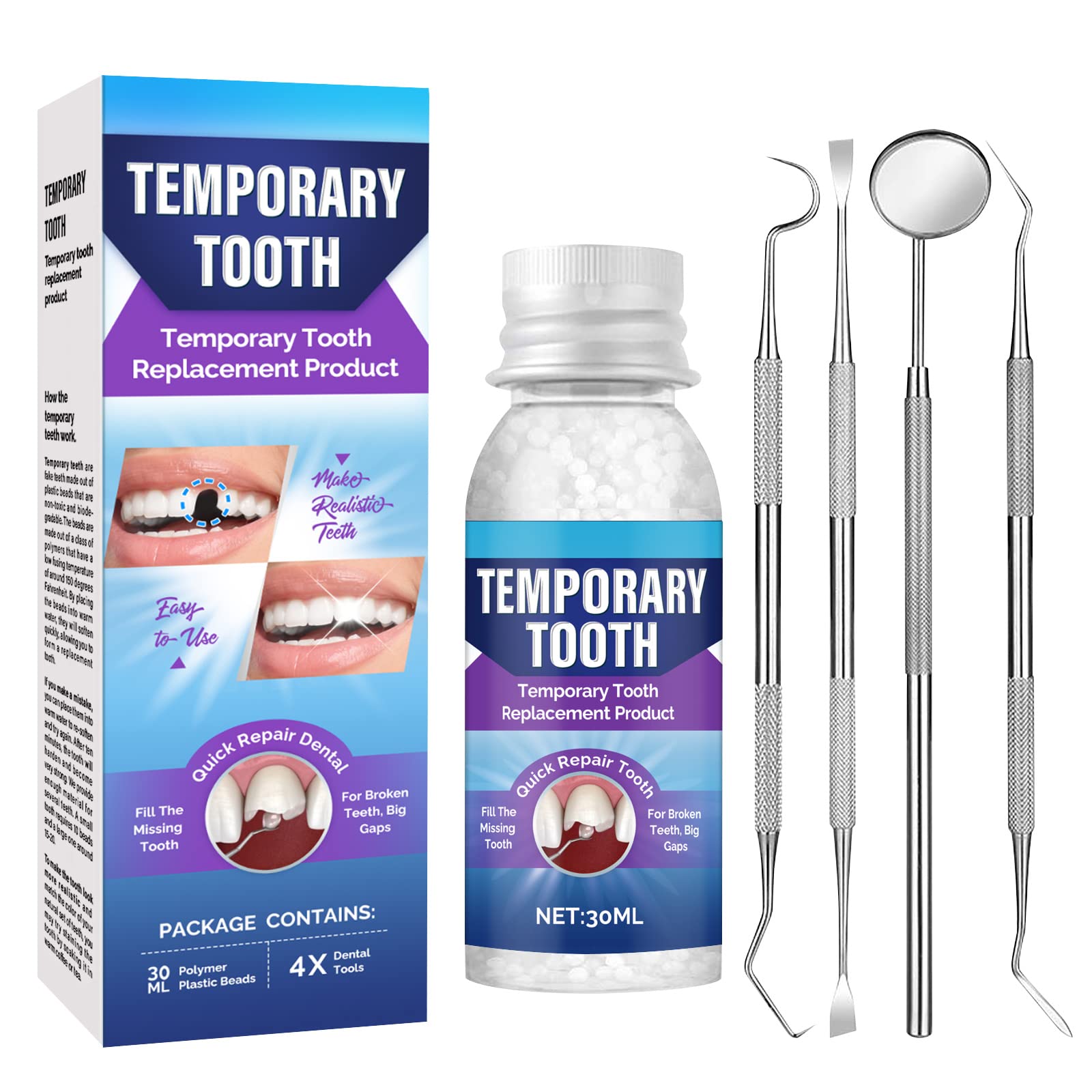 Tooth-Repair-Kit Moldable-False-Teeth-for-Temporary-Tooth-Repair Fake-Teeth- Replacement-Kit-for-Confident-Smile