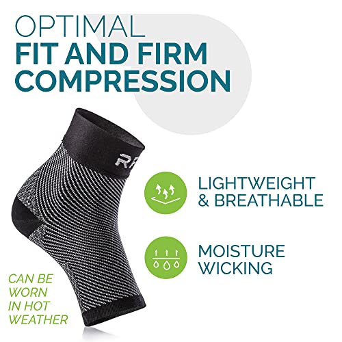 Run Forever Sports Plantar Fasciitis Compression Socks | Foot & Ankle Brace for Women & Men | Toeless Ankle Compression Sleeve for Ankle Support, Plantar Fasciitis, Night Splint, Arch & Achilles Tendonitis Relief