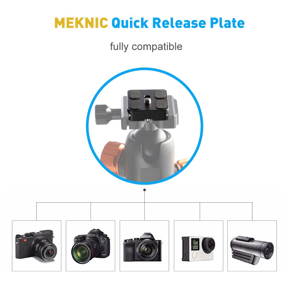 MEKNIC Camera Quick Release Plate PU50 2 Pieces QR Small Plate with 1/4"-20 Screw,Tiny Universal Quick Release Plate for Arca Swiss Standard Clamp for DSLR Camera Tripod Ballhead