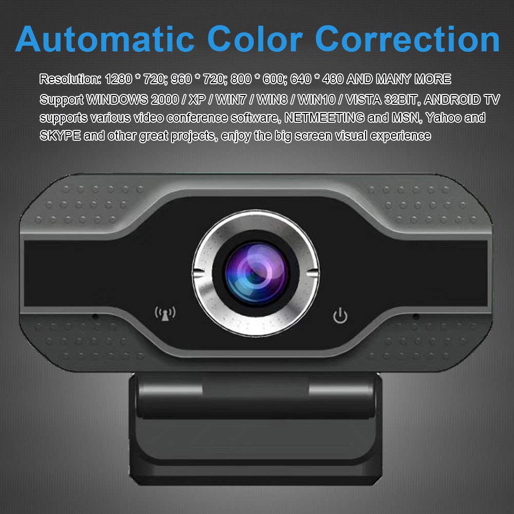 hutishop2020 1080P Autofocus Webcam with Micphone for Computing Machine Computer Live Video Black