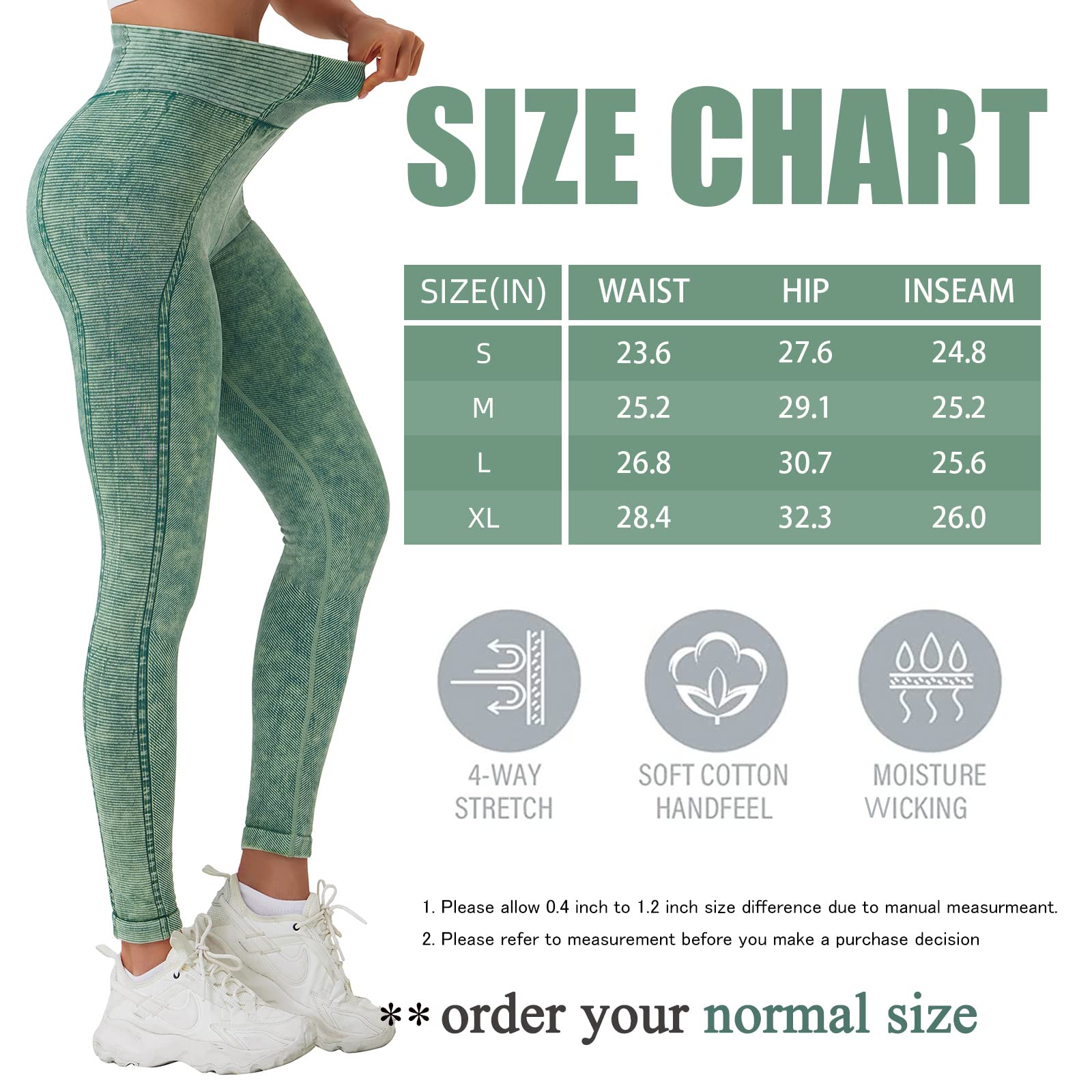 MYSIGHT Women Ribbed Seamless Leggings, High Waist Tummy Control Workout Yoga Pants Stretchy Soft(2886 Green M)