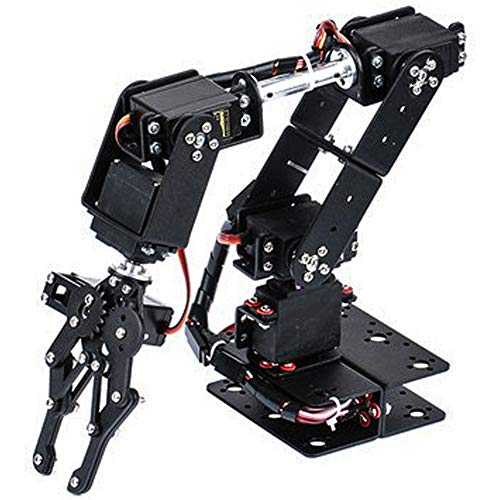 Robot Mechanical Arm, Aluminum Plate 6DOF Manipulator Robot Arm Metal Gear Flexible Steering for Industrial Robot Parts