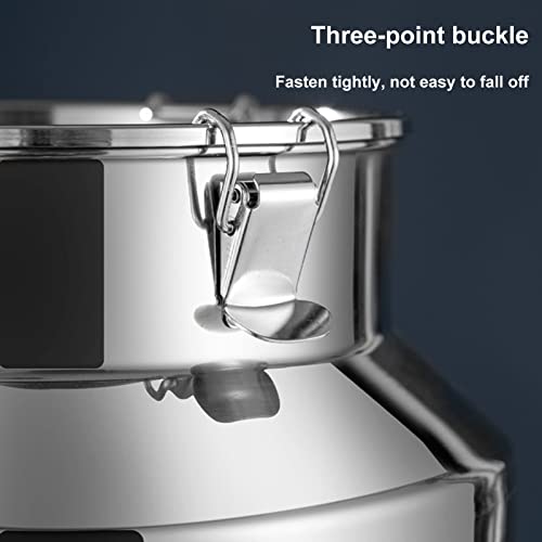 tea Kitchen Food Canisters Stainless Steel Milk Can with Sealed Lid, Kitchen Storage for Flour and Sugar Fermentation Wine Pail bucket (Size : 24L)