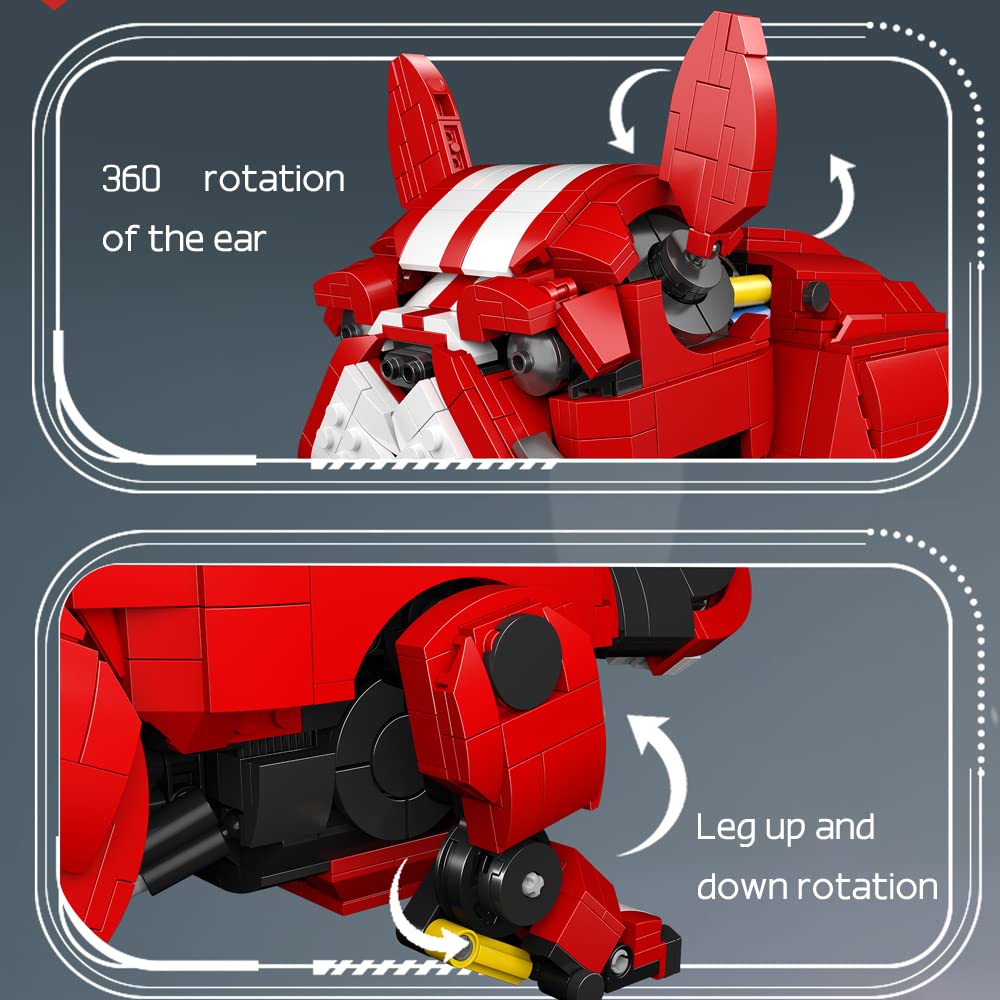 Mesiondy Mechanical Animal Bulldog Toy Building Blocks Kit, Bricks Sets,Toys for Boys & Adults, (1675 Pieces)…………