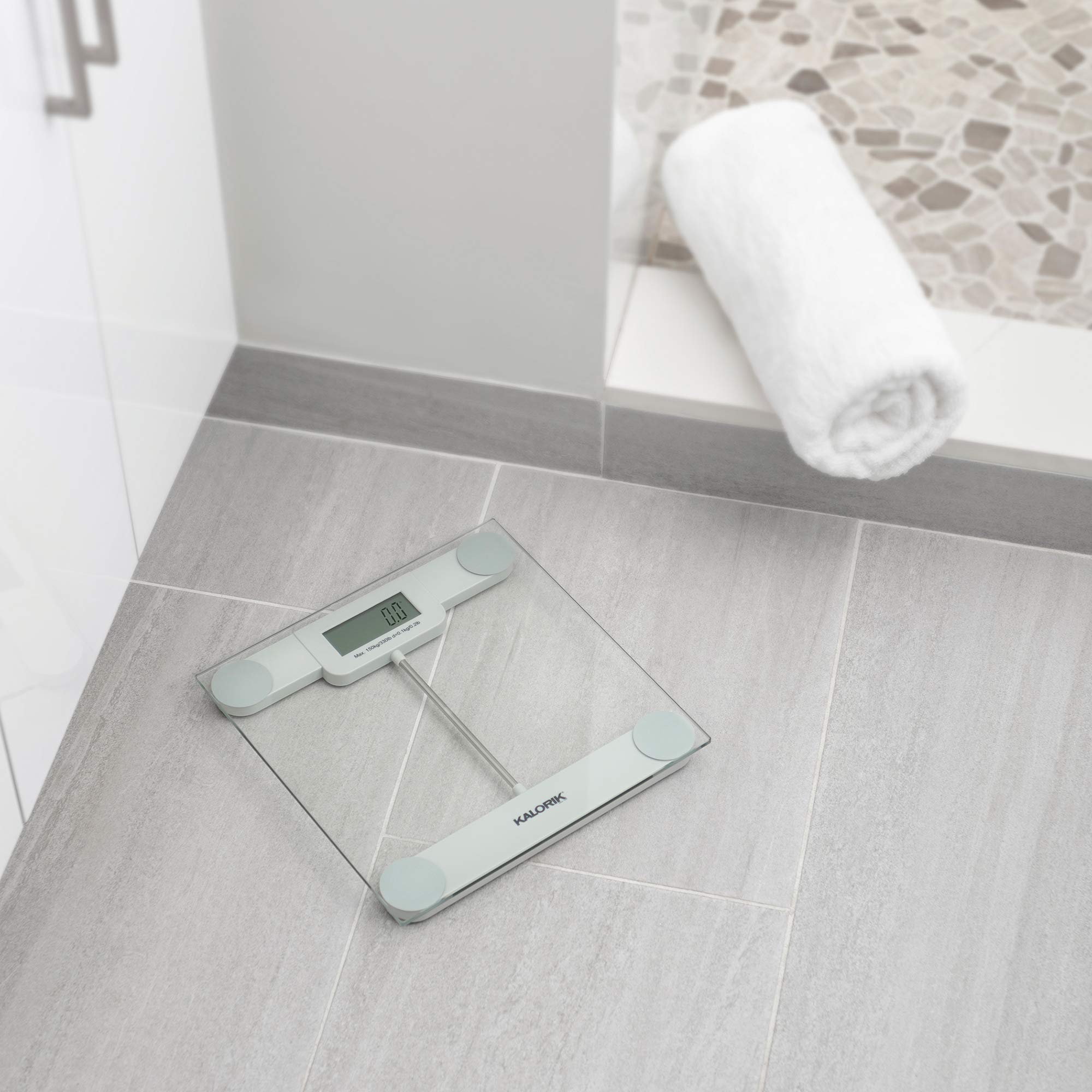 Kalorik EBS 39693 Precision Digital Glass Bathroom Scale Glass & Silver