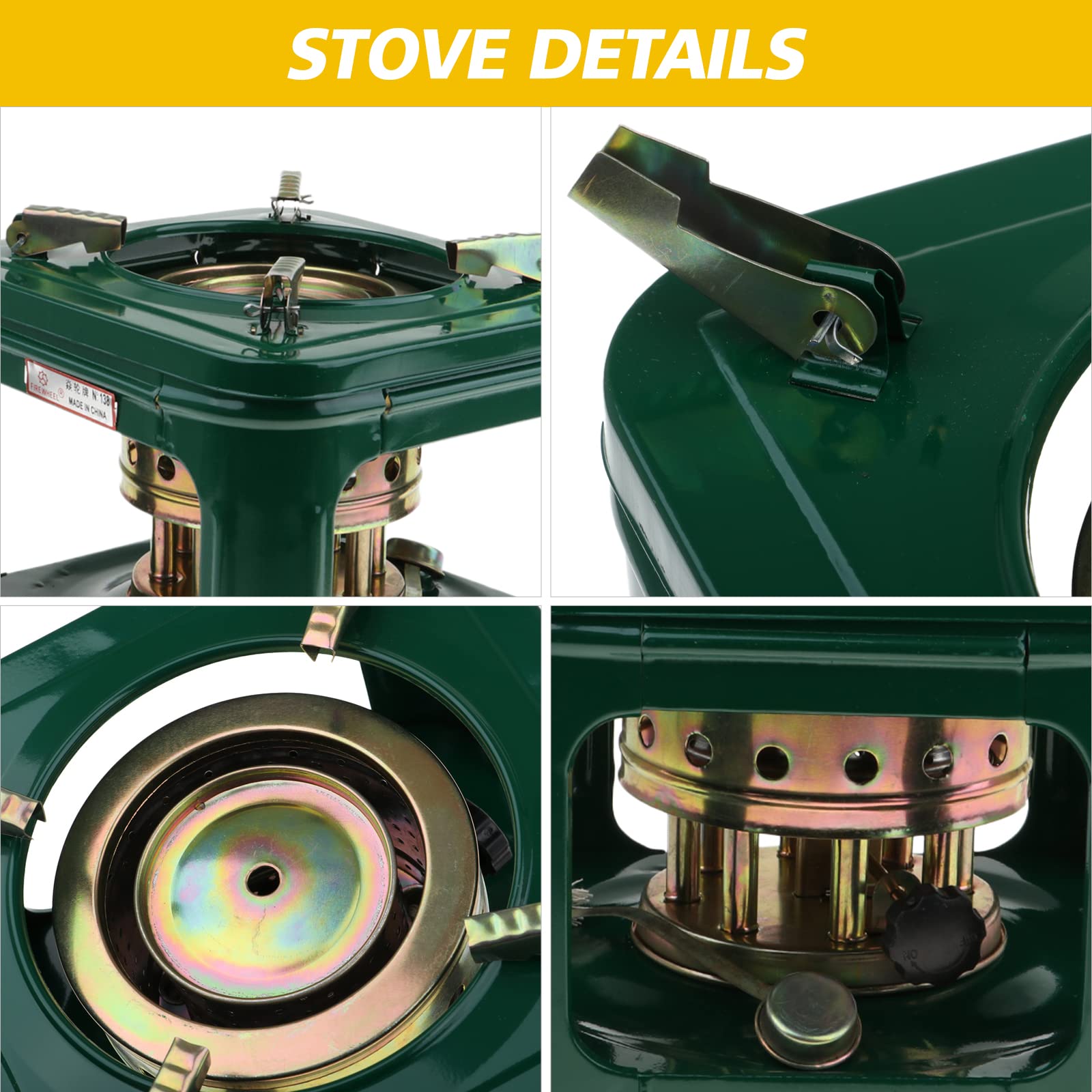 kesoto Lightweight Heater Stove, Compact Camp Stove for Backpacking, Camping, 18x17.5cm