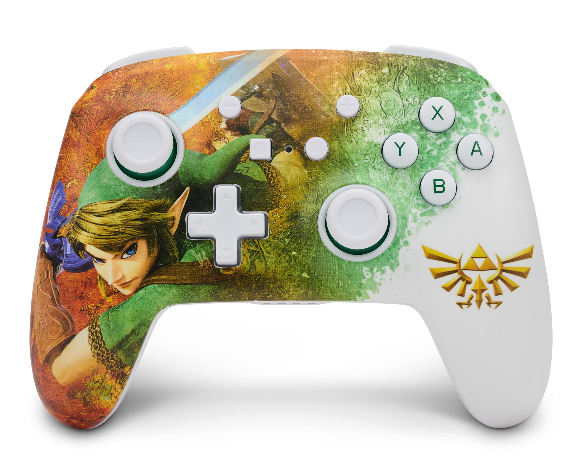 PowerA Enhanced Wireless Controller for Nintendo Switch - Link Watercolor, Gamepad, Game Controller, Bluetooth Controller, Rechargeable