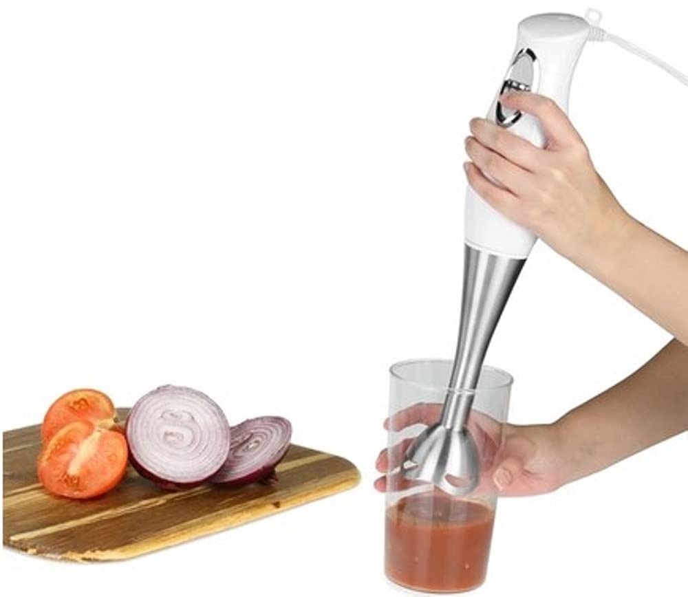 Kalorik Electronic Stick Mixer Dual Speed Control Settings, Stainless Steel Shaft and Blade ,200 Watt Motor for Easy Mixing, 30 Fluid Ounce Mixing Cup