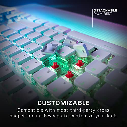 ROCCAT Vulcan II Max β Optical-Mechanical PC Gaming Keyboard with Customizable RGB Illuminated Keys and Palm Rest, Titan II Smooth Linear Switches, Aluminum Plate, 100M Keystroke Durability β White