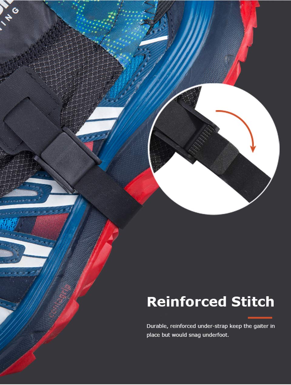 Keep outdoor 1 Pair Low Trail Running Gaiters Sandproof Ankle Gaiters Lightweight Protective Reflective Shoe Covers for Hiking Walking Marathon