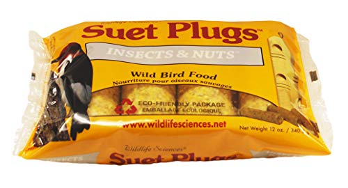 Wildlife Sciences Suet Plugs Variety 16 Pack, 4 Wrapped 4 Packs 12 Ounces Each