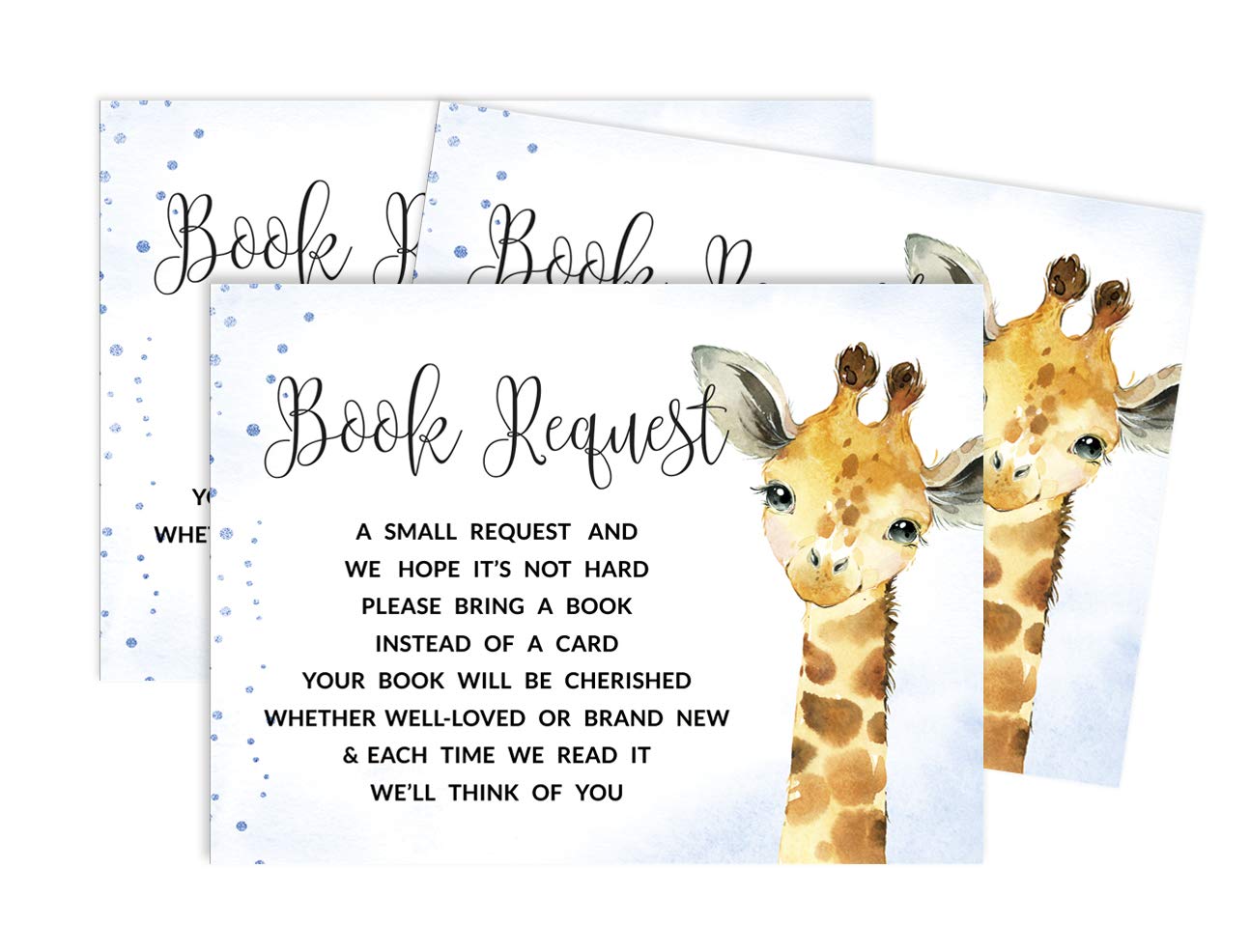 Inkdotpot 30 Books for Baby Shower Request Cards Bring A Book Instead of A Card Giraffe Jungle Animals Baby Shower Invitations Inserts Games