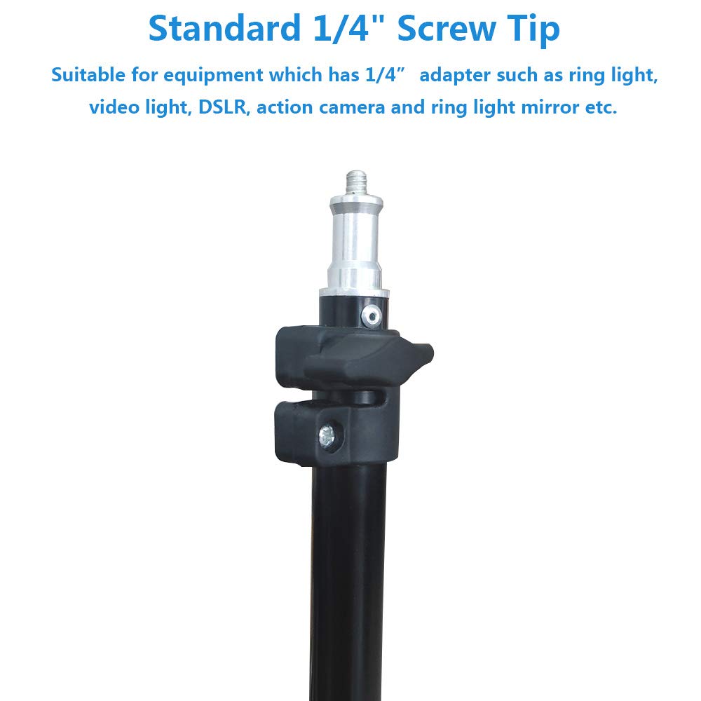 Inkeltech Desk Mounting Stand - 12.0-19.5 inch Adjustable Tabletop Aluminum Light Stand with 1/4" Screw Tip for Ring Light, Video Light, DSLR, Action Camera