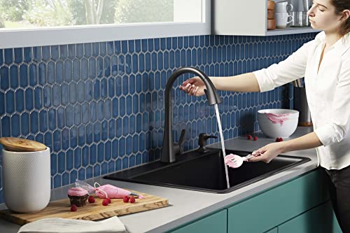 KOHLER R26281-SD-VS Maxton Touchless Pull-Down Kitchen Faucet with Soap Dispenser, Kitchen Sink Faucet with Pull Down Sprayer, Touchless Activation Faucet, Vibrant Stainless