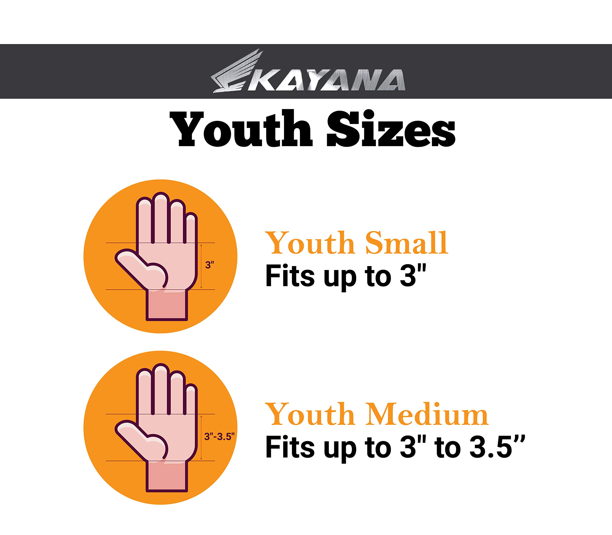 KAYANA 3 Hole Leather Gymnastics Hand Grips - Palm Protection and Wrist Support for Cross Training, Kettlebells, Pull ups, Weightlifting, Chin ups, Workout, & Exercise (Youth Black, Small)
