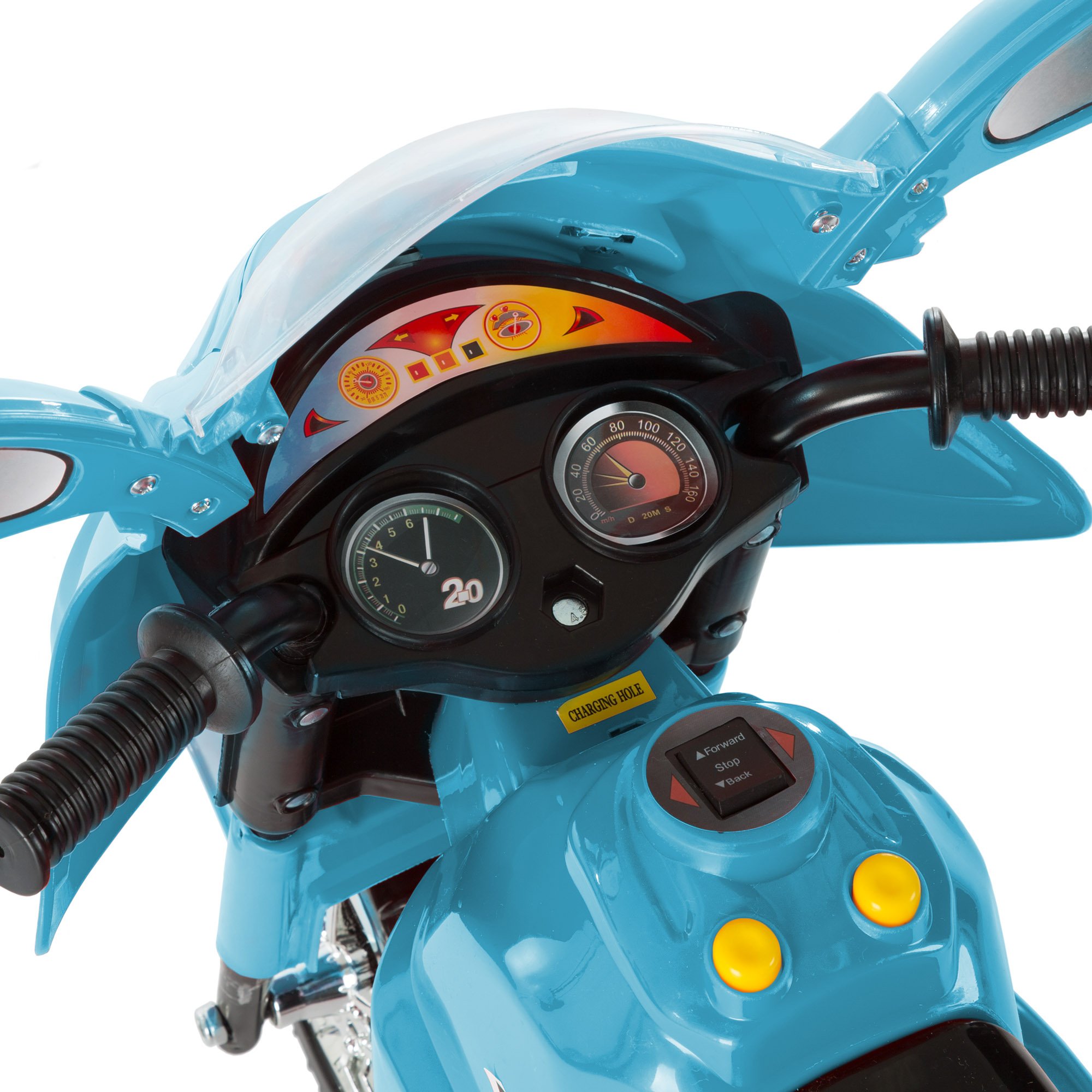 Rockin’ Rollers 3-Wheel Electric Motorcycle for Kids Ages 3-6 (Blue)