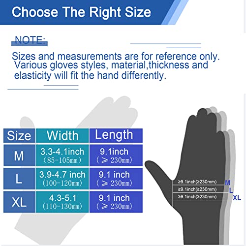 Vaingarb Black Nitrile Gloves Disposable Latex Free,Powder-Free,Medical Exam Gloves 100 Count Medium 5 Mil for Industry Working,House Cleaning,Food Prep