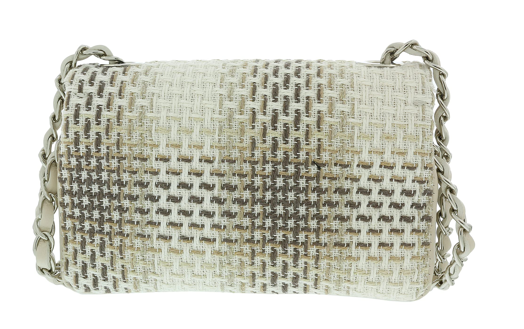 Pierre Cardin Beige Tweed Cotton Small Shoulder Bag for womens