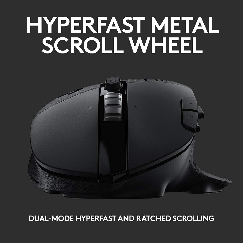 Logitech G G604 Lightspeed Wireless Gaming Mouse with 15 programmable Controls, up to 240 Hour Battery Life, Dual Wireless connectivity Modes, Hyper-Fast Scroll Wheel (Renewed)