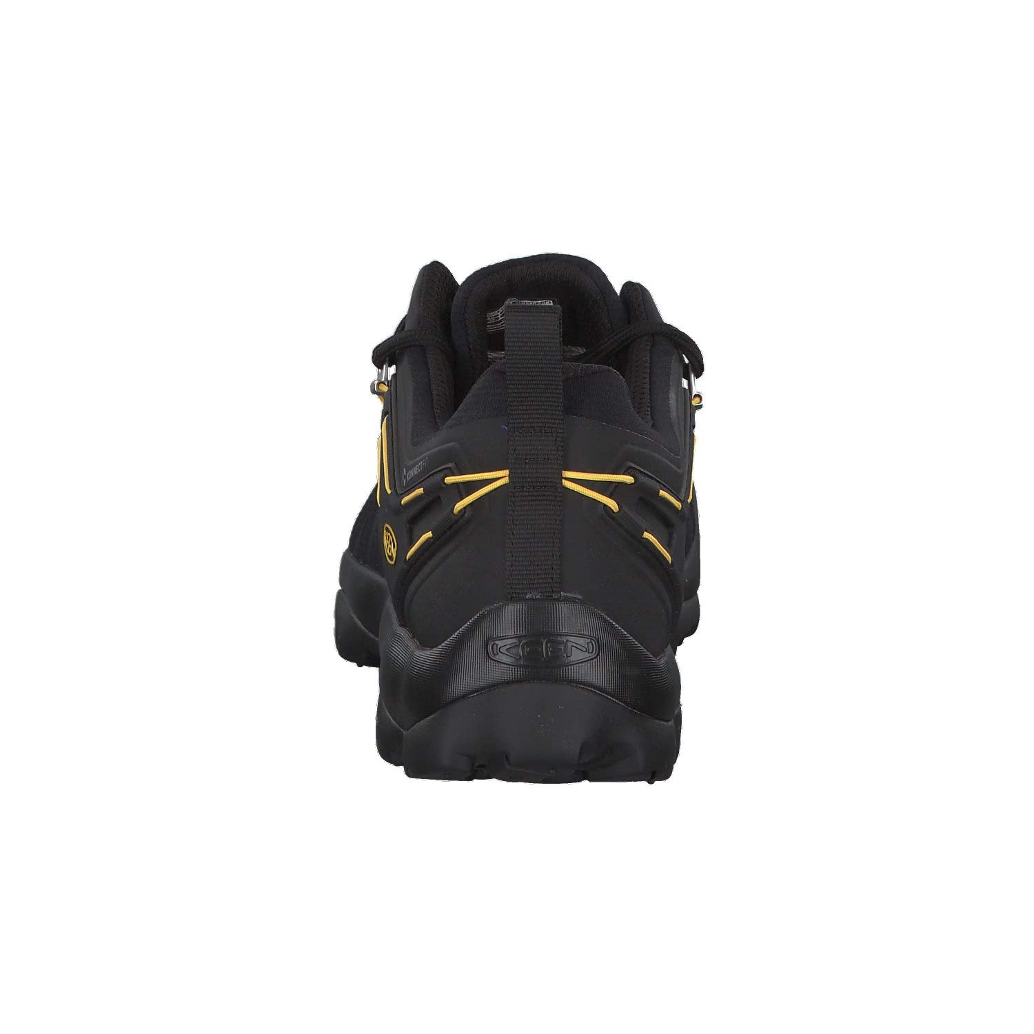 KEEN Men's Venture WP Hiking Boot, Black Yellow, 12